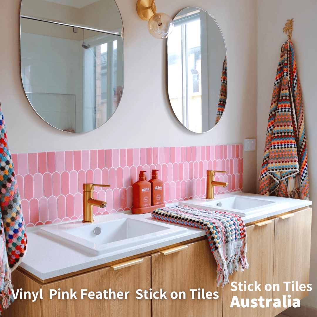 Feather Stick on Tile - Pink – Stick on Tiles Australia