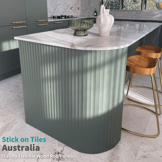 Flexible Wood Roll Panels - Large Scallop – Stick on Tiles Australia