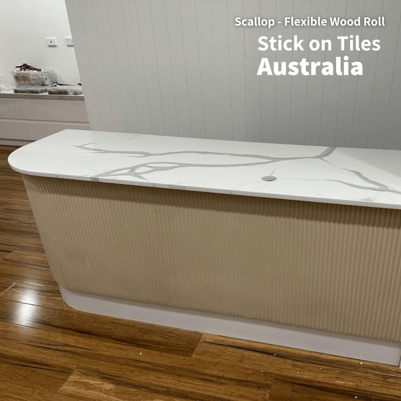 Flexible Wood Roll Panels - Scallop – Stick on Tiles Australia