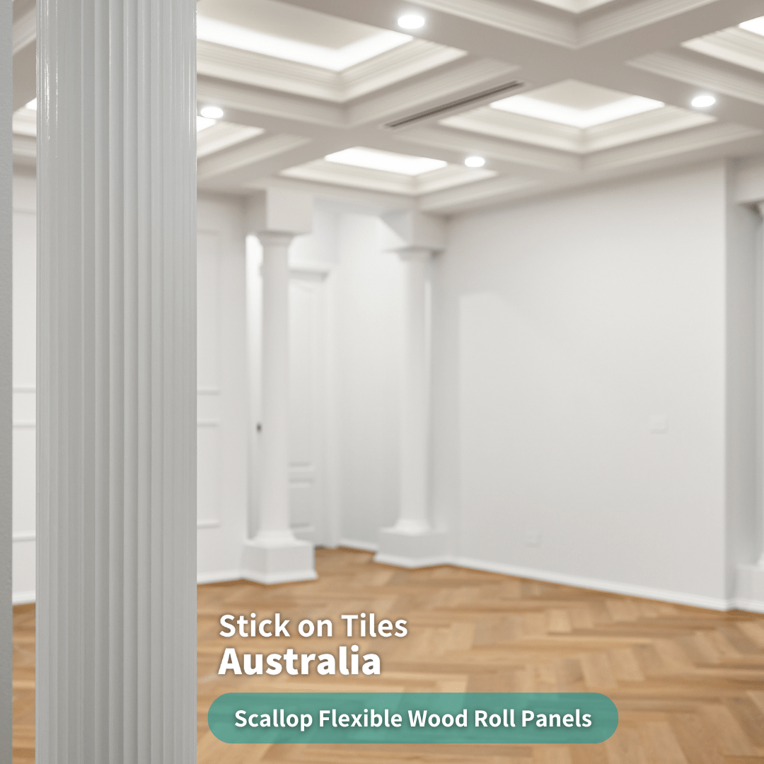 Flexible Wood Roll Panels - Scallop – Stick on Tiles Australia