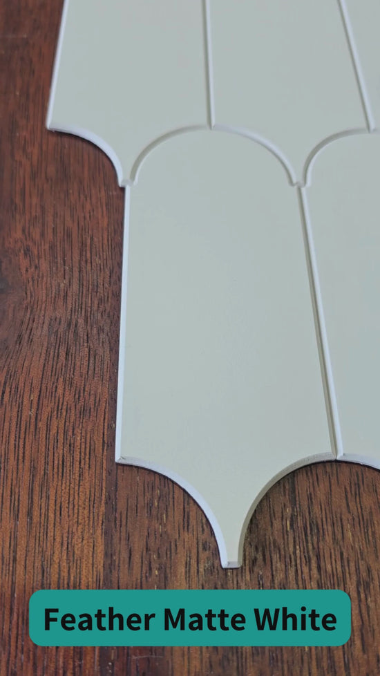 Feather Stick on Composite Tile - White – Stick on Tiles Australia